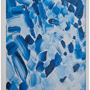 Amazon Brand – Stone & Beam Abstract Hues of Blue, White Wood Frame, 26" x 26"