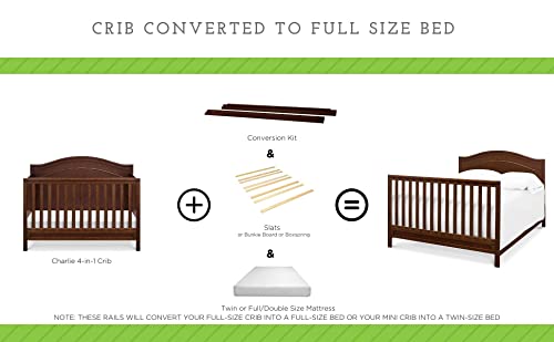 Full Size Conversion Kit Bed Rails for Davinci Porter Crib (White)