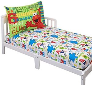 sesame street elmo & friends toddler sheet set