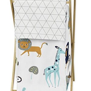 Turquoise and Navy Blue Safari Animal Baby Kid Clothes Laundry Hamper for Mod Jungle Collection by Sweet Jojo Designs