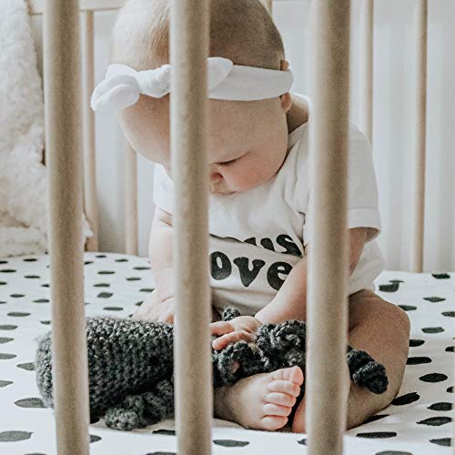 Crib Sheet Set | Toddler Sheet Set 2 Pack 100% Jersey Cotton Black and White Abstract Stripes and Dots