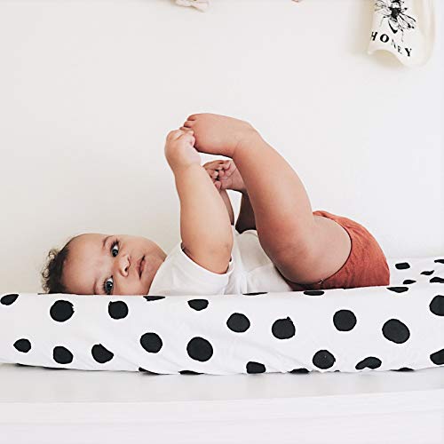 Changing Pad Cover Set | Cradle Sheet 2 Pack 100% Jersey Cotton Black and White Abstract Stripes and Dots by Ely's & Co