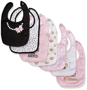 hudson baby unisex baby cotton bibs, princess, one size