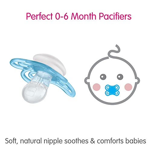 MAM Perfect Night Baby Pacifier, Patented Nipple, Glows in the Dark, 2 Pack, 0-6 Months, Unisex