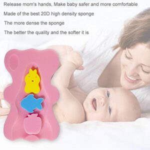 HALLO Soft Infant Bath Sponge Skid Proof Baby Bath Mat Newborn Odor Free (Pink)