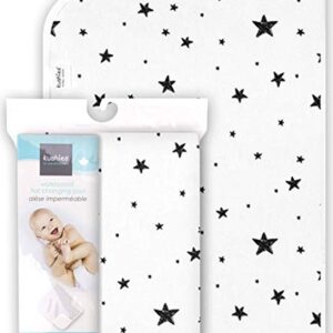 Kushies Deluxe Change Pad Flannel, Scribble Stars Black & White