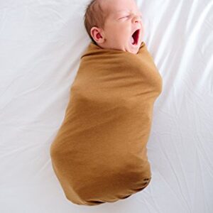 Copper Pearl Large Premium Knit Baby Swaddle Receiving Blanket Camel