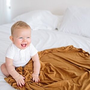 Copper Pearl Large Premium Knit Baby Swaddle Receiving Blanket Camel