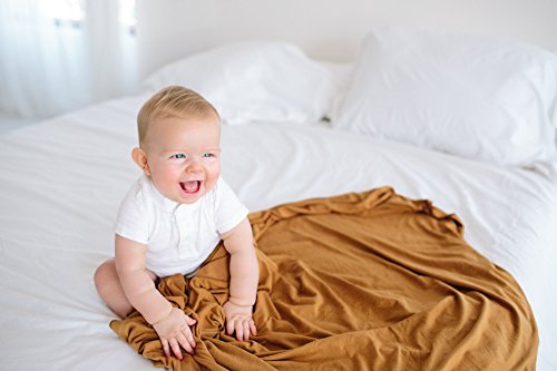 Copper Pearl Large Premium Knit Baby Swaddle Receiving Blanket Camel