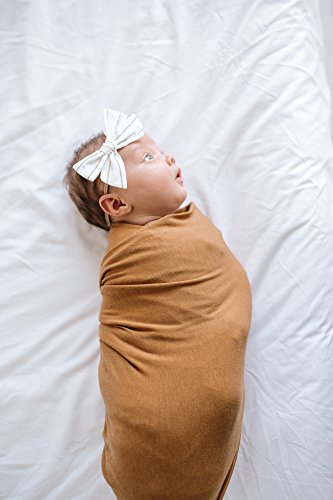 Copper Pearl Large Premium Knit Baby Swaddle Receiving Blanket Camel