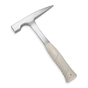 efficere 22-ounce all steel rock pick hammer with pointed tip, 11-inch overall length | essential for geological study, rock hounding, prospecting, mining, fossil dig, masonry related and much more