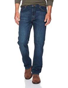 wrangler authentics men's classic 5-pocket regular fit jean, twilight flex, 34w x 32l