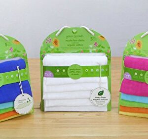 green sprouts Muslin Face Cloths Made from Organic Cotton (5-Pack), White Set