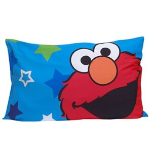 Sesame Street Awesome Buds Elmo/Cookie Monster 4 Piece Toddler Bed Set, Blue/Red/Green, 4 Piece Set