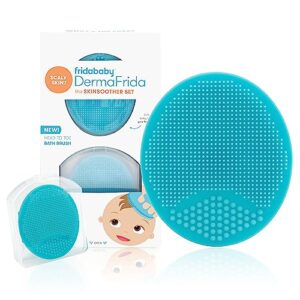 frida baby dermafrida the skinsoother baby bath silicone brush| baby essential for dry skin, cradle cap and eczema (2 pack)