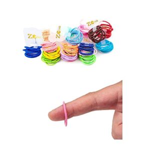 zcoins baby hair ties for thin hair ponytail holder for newborn girls, toddler rubber bands for hair multicolor 100pcs