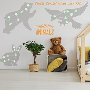 Glow in The Dark Stars for Ceiling or Wall Stickers - Glowing Wall Decals Stickers Room Decor Kit - Galaxy Glow Star Set and Solar System Decal for Kids Bedroom Decoration