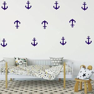 Set of 48 Anchor Pattern Wall Sticker Vinyl Sailing Nautical Wall Decal- Kids Boys Room Interior Home Decoration Mural (Dark Blue 55x78mm)