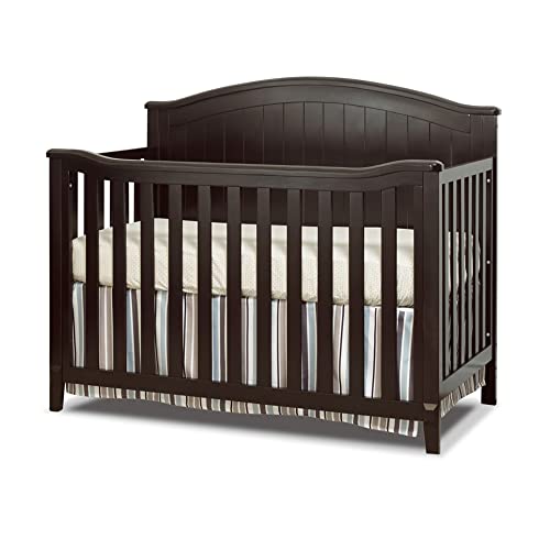 Sorelle Furniture Fairview Crib, Classic 4-in-1 Convertible Crib, Made of Wood, Non-Toxic Finish, Wooden Baby Bed, Toddler Bed, Child’s Daybed and Full-Size Bed, Nursery Furniture - Espresso