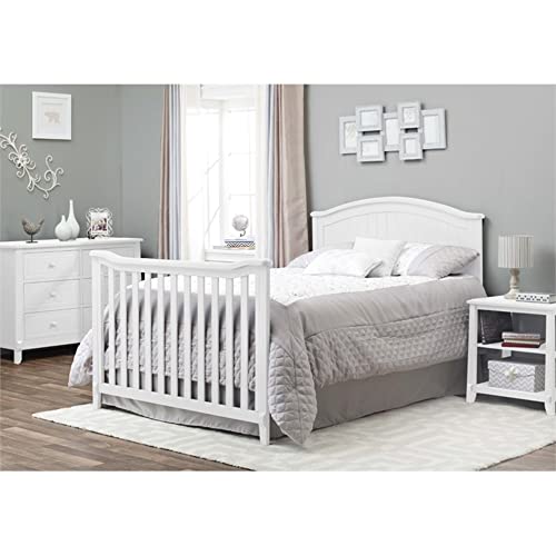 Sorelle Furniture Fairview Crib, Classic 4-in-1 Convertible Crib, Made of Wood, Non-Toxic Finish, Wooden Baby Bed, Toddler Bed, Child’s Daybed and Full-Size Bed, Nursery Furniture -White