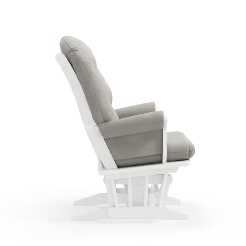 Dutailier Adele 0415 Wooden Glider Chair, White/Light Grey