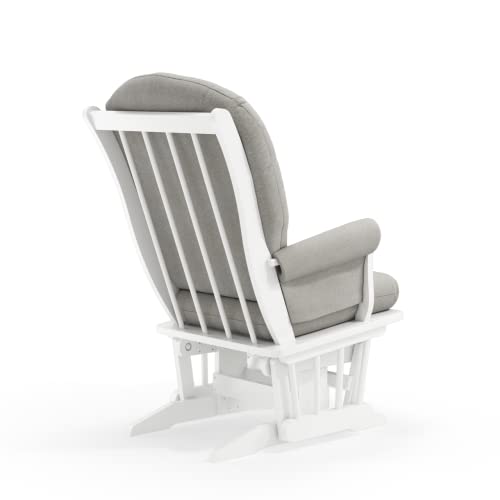 Dutailier Adele 0415 Wooden Glider Chair, White/Light Grey