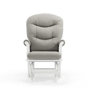 Dutailier Adele 0415 Wooden Glider Chair, White/Light Grey