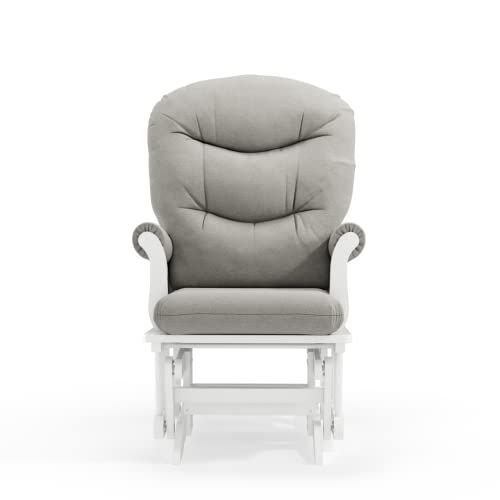 Dutailier Adele 0415 Wooden Glider Chair, White/Light Grey