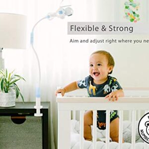 FlexxiCam | Universal Baby Monitor Holder with Strap | Flexible Baby Camera Mount Shelf | No Drilling | A Safer Monitor Stand for Your Baby