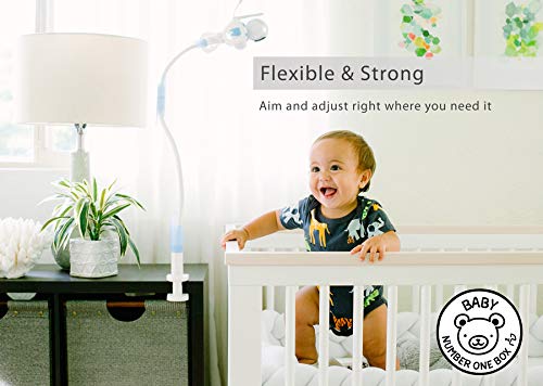 FlexxiCam | Universal Baby Monitor Holder with Strap | Flexible Baby Camera Mount Shelf | No Drilling | A Safer Monitor Stand for Your Baby