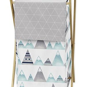 Navy Blue, Aqua and Grey Aztec Baby Kid Clothes Laundry Hamper for Mountains Collection by Sweet Jojo Designs