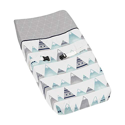 Navy Blue, Aqua and Grey Aztec Changing Pad Cover for Mountains Collection by Sweet Jojo Designs