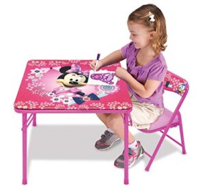 jakks pacific minnie mouse table blossoms & bows jr. activity set with 1 chair