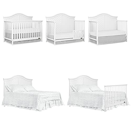 Dream On Me Kaylin 5-in-1 Convertible Crib in White, Greenguard Gold Certified 56x31x47 Inch (Pack of 1)