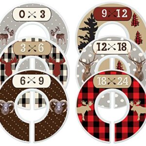 Mumsy Goose Baby Nursery Closet Dividers, Closet Organizers, Baby Boy Woodland Clothes Sizers