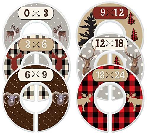 Mumsy Goose Baby Nursery Closet Dividers, Closet Organizers, Baby Boy Woodland Clothes Sizers