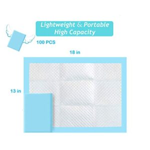 Baby Disposable Underpad 100 Count Incontinence Changing Pad Baby Diapers Newborn Pads Soft Breathable Waterproof Leak Proof Quick Absorb 13X18 Inch