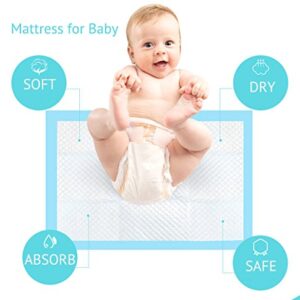 Baby Disposable Underpad 100 Count Incontinence Changing Pad Baby Diapers Newborn Pads Soft Breathable Waterproof Leak Proof Quick Absorb 13X18 Inch