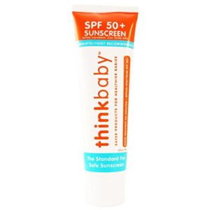 thinkbaby baby suncreen - spf 50+ - 3 fl oz - safe for babies - dermatologist recommended