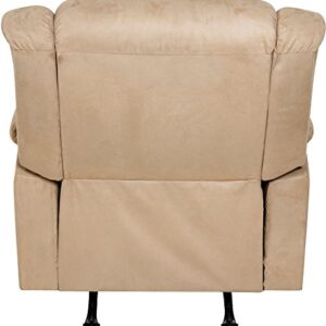 Relaxzen Longstreet Rocker Recliner with Massage, Heat and Dual USB Ports,Microfiber, Beige