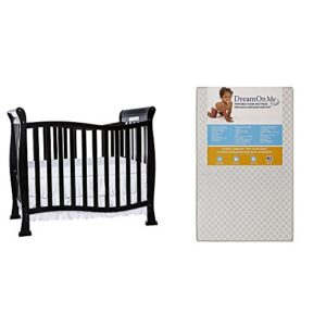 dream on me violet 4 in 1 convertible mini crib with dream on me 3 portable crib mattress, white