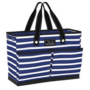 scout bj bag - large, utility tote bag for women, nurses, teachers and moms with zipper & 4 exterior pockets for organizing