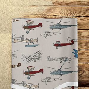 Glenna Jean Fly-by Diaper Changing Pad, Grey Cover-Airplane Print