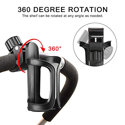 Accmor Stroller Cup Holder, Bike Cup Holder, 360 Degree Rotatable Cup Holder for Stroller, Bike, Wheelchair, Walker, Scooter, Universal Cup Holder for Uppababy Strollers