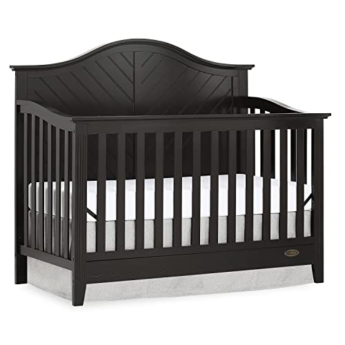 Dream On Me Ella 5-in-1 Full Size Convertible Crib in Dark Brown, Greenguard Gold Certified