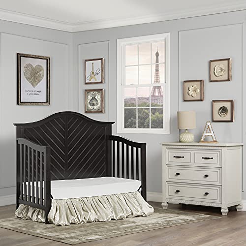 Dream On Me Ella 5-in-1 Full Size Convertible Crib in Dark Brown, Greenguard Gold Certified