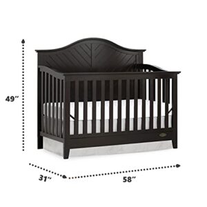 Dream On Me Ella 5-in-1 Full Size Convertible Crib in Dark Brown, Greenguard Gold Certified