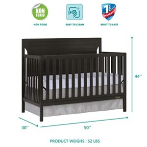 Dream On Me Cape Cod 5-in-1 Convertible Crib, Black , 50x30x44 Inch (Pack of 1)