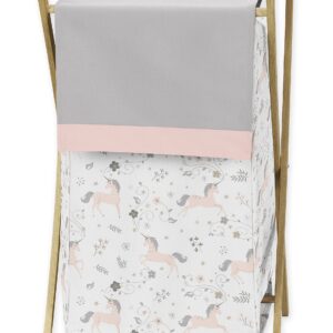 Pink, Grey and Gold Baby Kid Clothes Laundry Hamper for Unicorn Collection by Sweet Jojo Designs