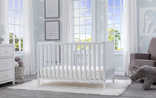 Delta Children Fancy 4-in-1 Crib, Dark Chocolate with Twinkle Stars Crib & Toddler Mattress